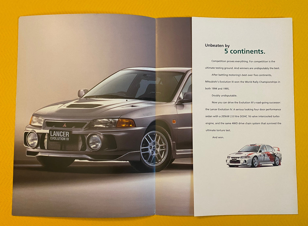 MITSUBISHI 1996 LANCER EVOLUTION EVO 4 VI English Brochure. – NIHOBBY 日改通商