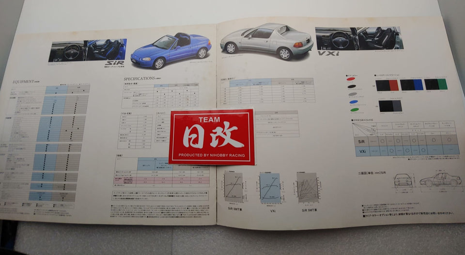 HONDA 1992 CRX Delsol JDM brochure – NIHOBBY 日改通商